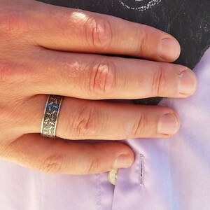 Keith Haring Style Men's Ring, Engraved Ring,stainless Steel, Artistic ...