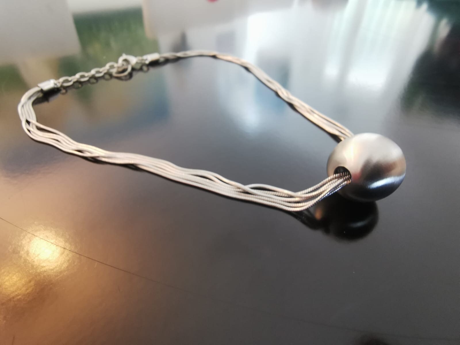 2 Lengths Adjustable Silver Ball Necklace, Chunky Ball Necklace, Ball ...