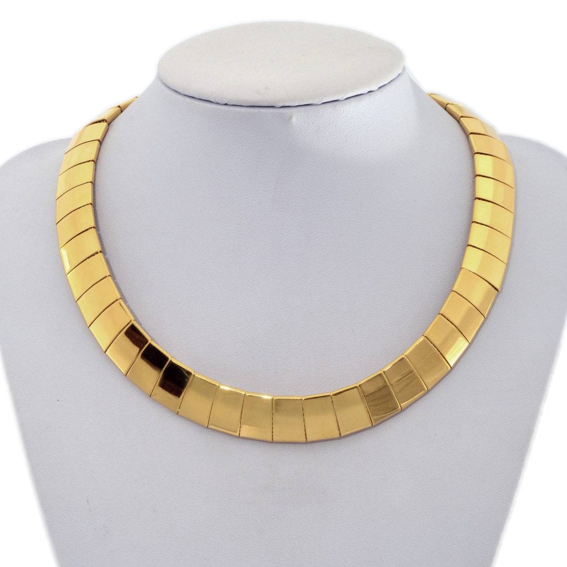 Cleopatra Style Gold Necklace gold Plated Collar Gold Link - Etsy
