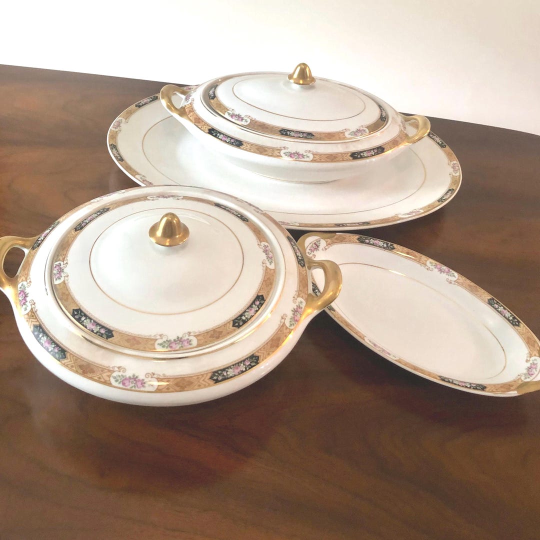 Vintage Hopewell China Serving Set Covered Bowls and Oval Platters - Etsy