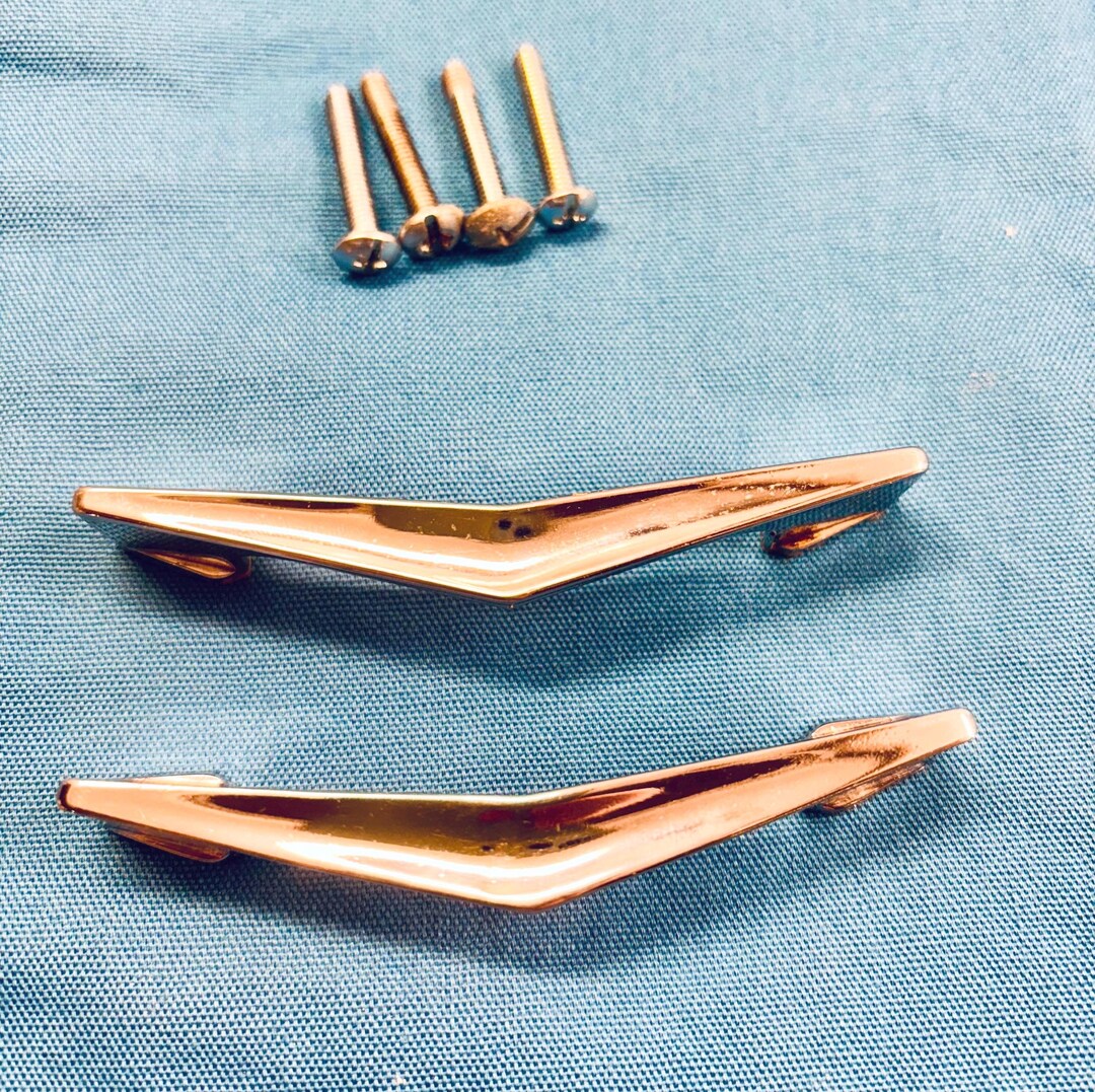 Vintage Chrome Chevron Drawer Pulls Set of 2 - Etsy