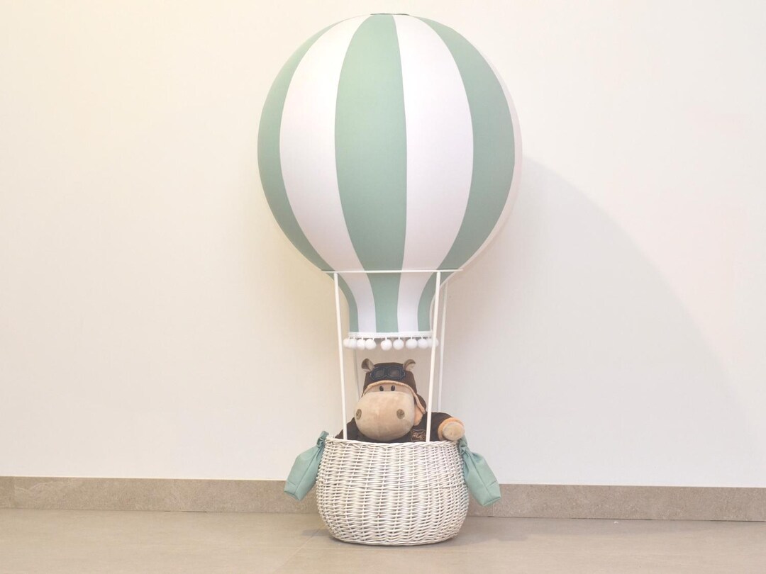 Giant 1 Meter Hot Air Balloon With Wicker Basket - Travel Theme Nursery ...