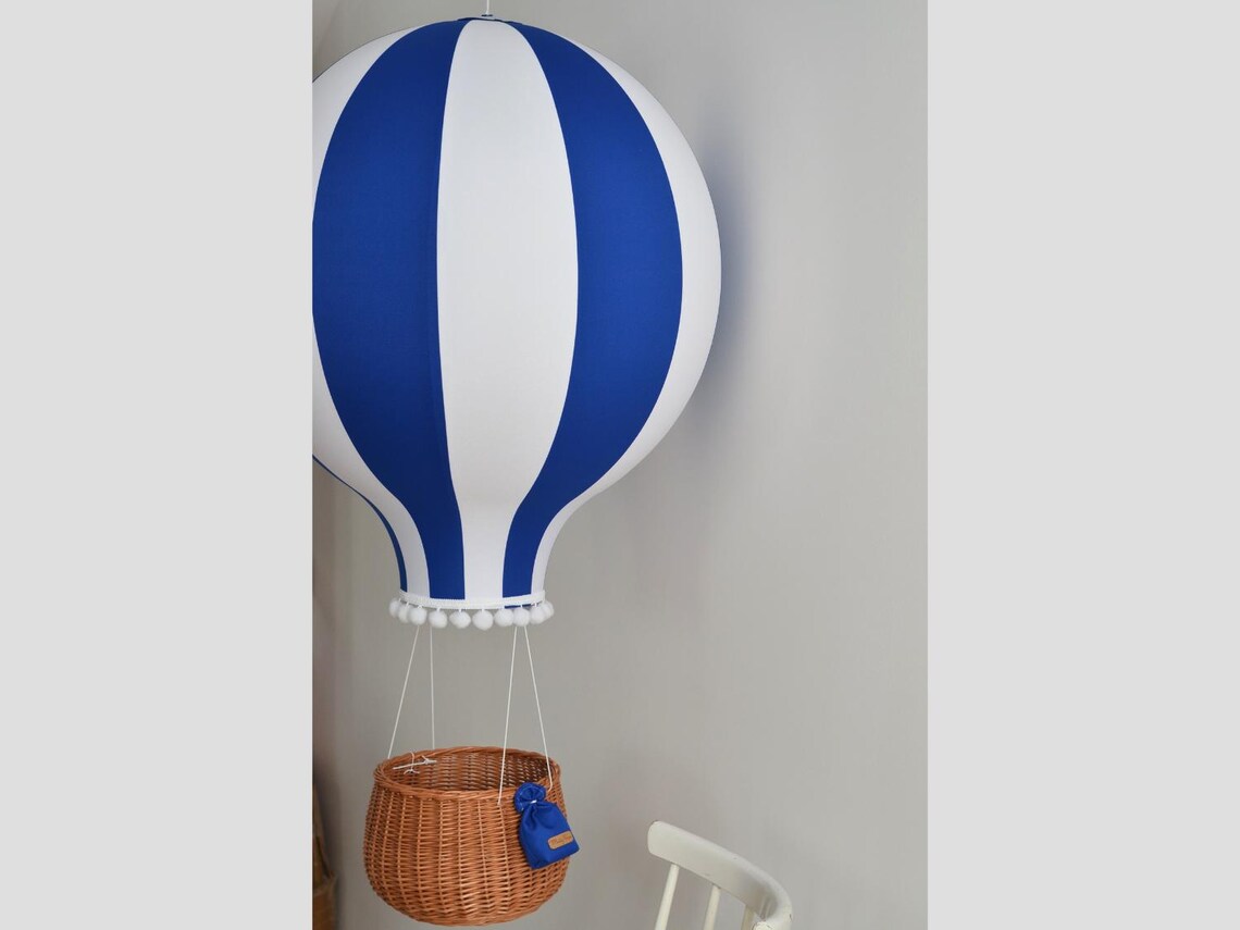 Giant 1 Meter Hot Air Balloon With Wicker Basket - Travel Theme Nursery ...