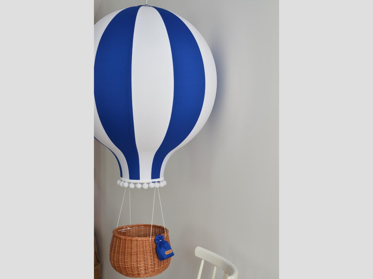 Giant 1 Meter Hot Air Balloon With Wicker Basket - Travel Theme Nursery ...