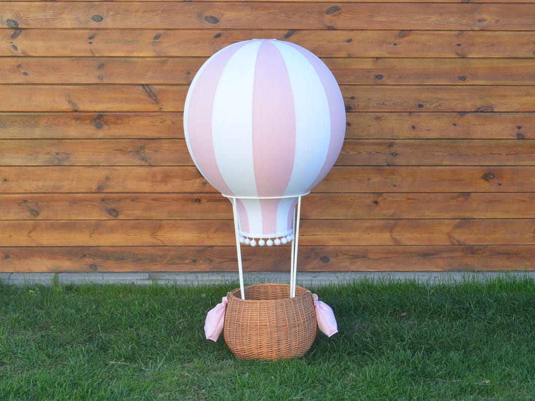 Giant 1 Meter Hot Air Balloon With Wicker Basket - Travel Theme Nursery ...