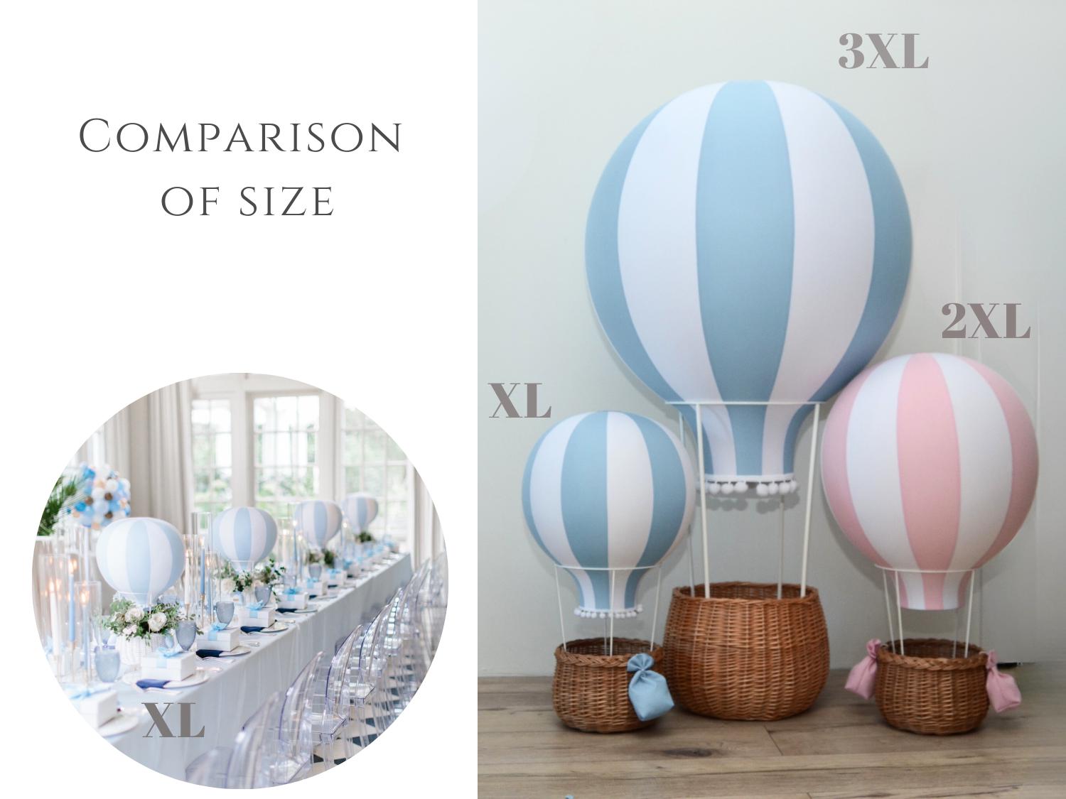 Giant 1 Meter Hot Air Balloon With Wicker Basket - Travel Theme Nursery ...
