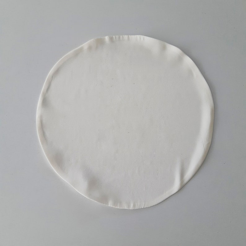 Round Double Natural White Color Pure Silk Men's Pocket Square - Etsy