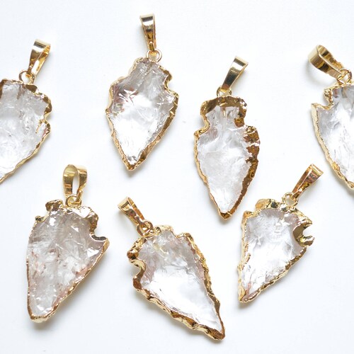 Nature Clear Quartz Crystal Arrowhead Pendant clear Crystal - Etsy