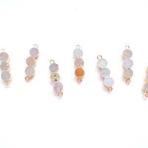 Nature Crystal Connector Charms Drusy Druzy Pendant ,crystal Druzy Agate Connector With Gold ...