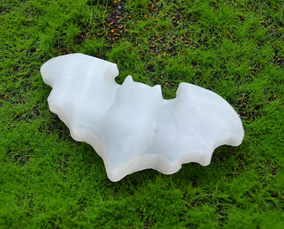 2.6" Selenite Carving Bat Figurine ,crystal Bat Decor ,bat Carved ...