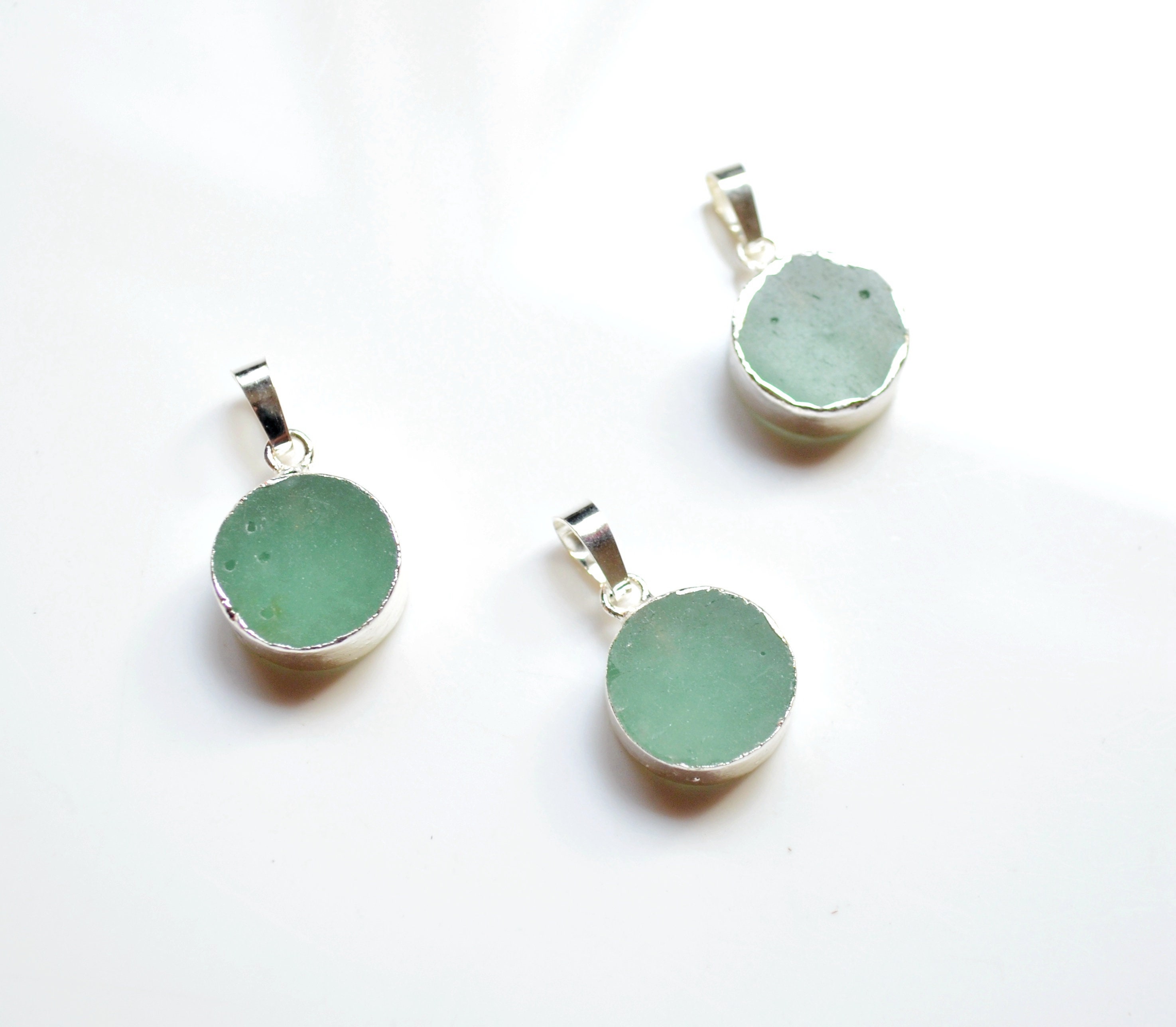 Nature 15mm Green Stone Drusy Druzy Pendant Round Green Druzy - Etsy