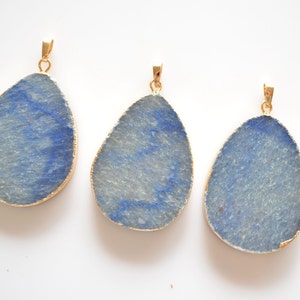 Nature Blue Stone Druzy Pendant for Necklace Blue Stone Druzy - Etsy