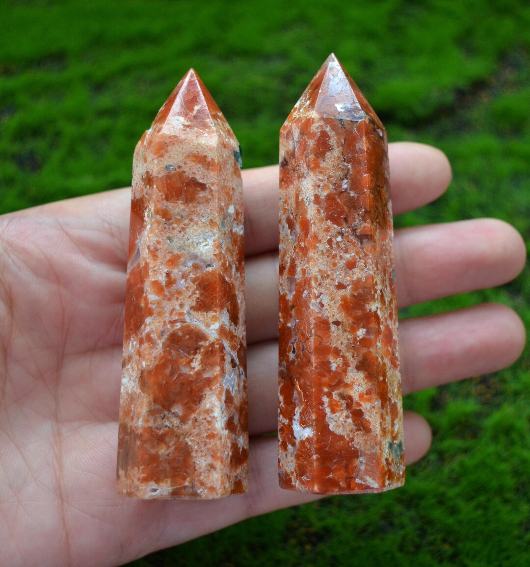 3-3.5 " Sunstone Apatite Tower Point ,crystal Tower, Home Decor ...