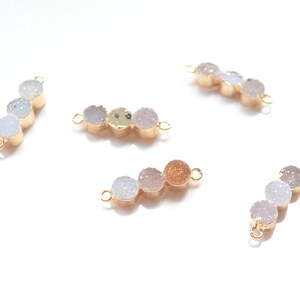 Nature Crystal Connector Charms Drusy Druzy Pendant ,crystal Druzy Agate Connector With Gold ...