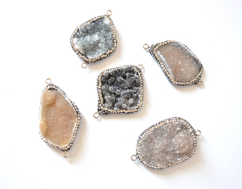 Nature Agate Geode Slice Charms Drusy Druzy Connector Pendant - Etsy