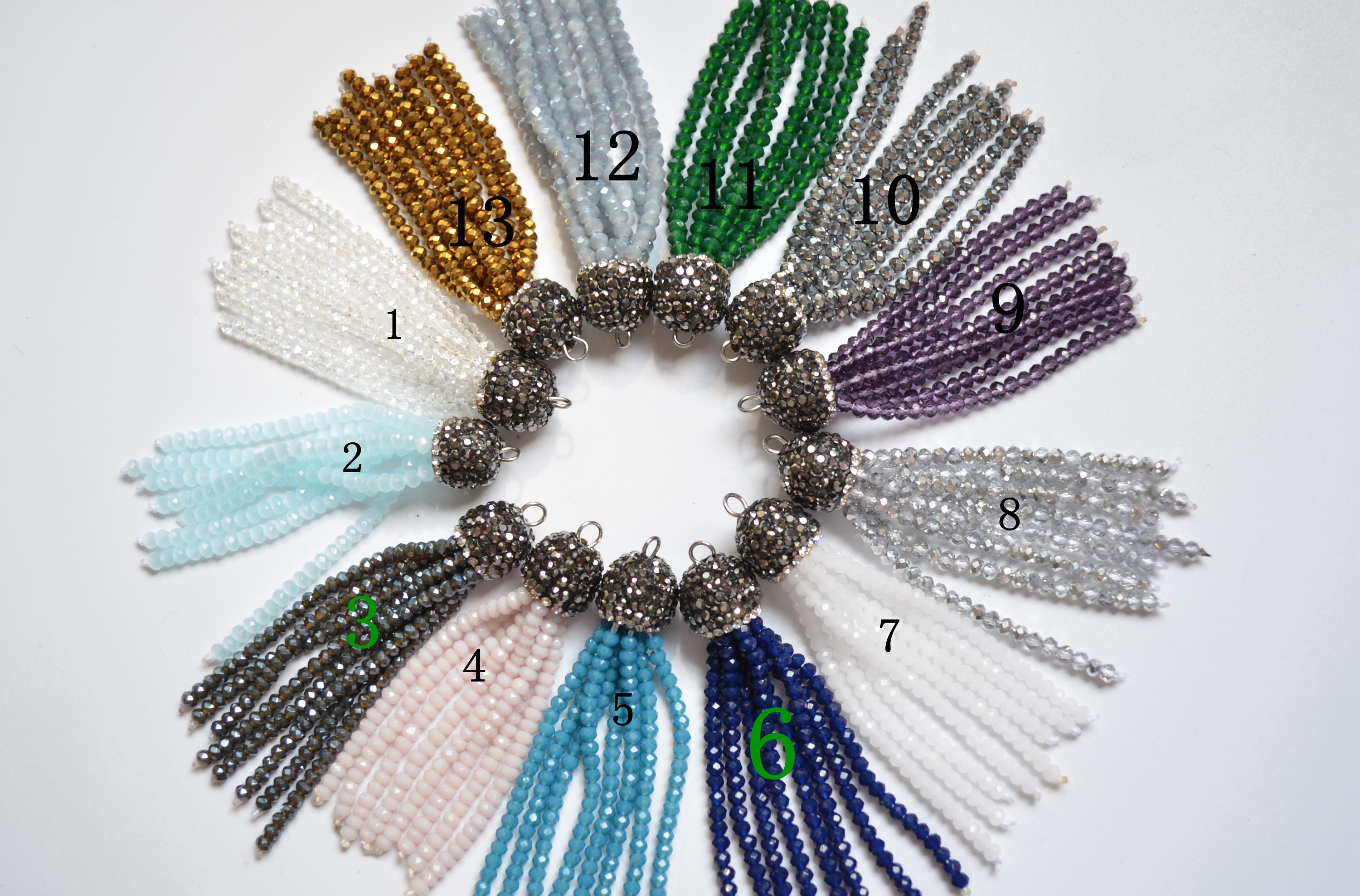 Crystal Beads Tassels Pendant Faceted Glass Tassels With - Etsy