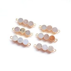 Nature Crystal Connector Charms Drusy Druzy Pendant ,crystal Druzy Agate Connector With Gold ...