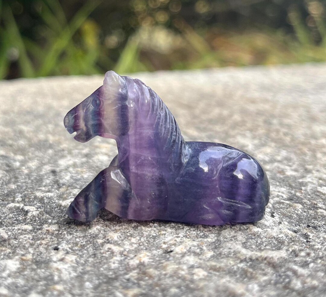 2 Inch Carved Crystal Horse , Carved Crystal Animal, Gemstone Rainbow ...