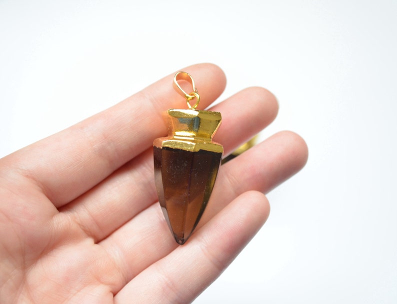 Nature Clear Brown Arrow Druzy Jade Arrowhead Pendant agate - Etsy