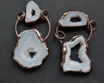 White Geode Slice - Etsy