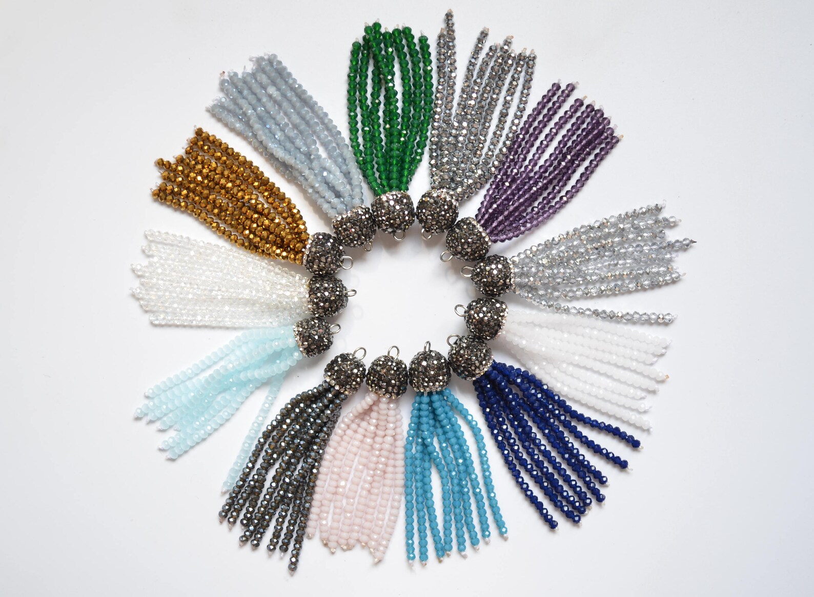 Crystal Beads Tassels Pendant Faceted Glass Tassels With - Etsy