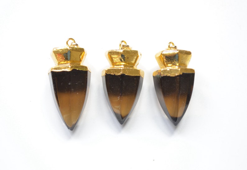 Nature Clear Brown Arrow Druzy Jade Arrowhead Pendant agate - Etsy