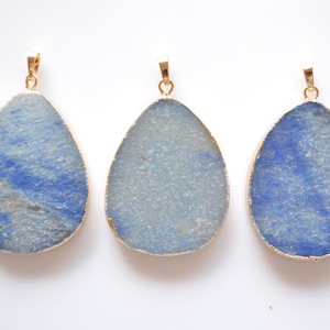 Nature Blue Stone Druzy Pendant for Necklace Blue Stone Druzy - Etsy