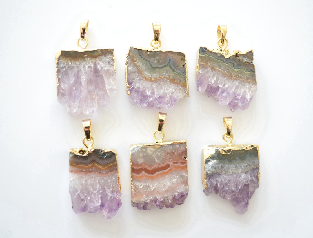 Nature Amethyst Slice Charms Drusy Druzy Geode Pendant ,amethyst Druzy ...