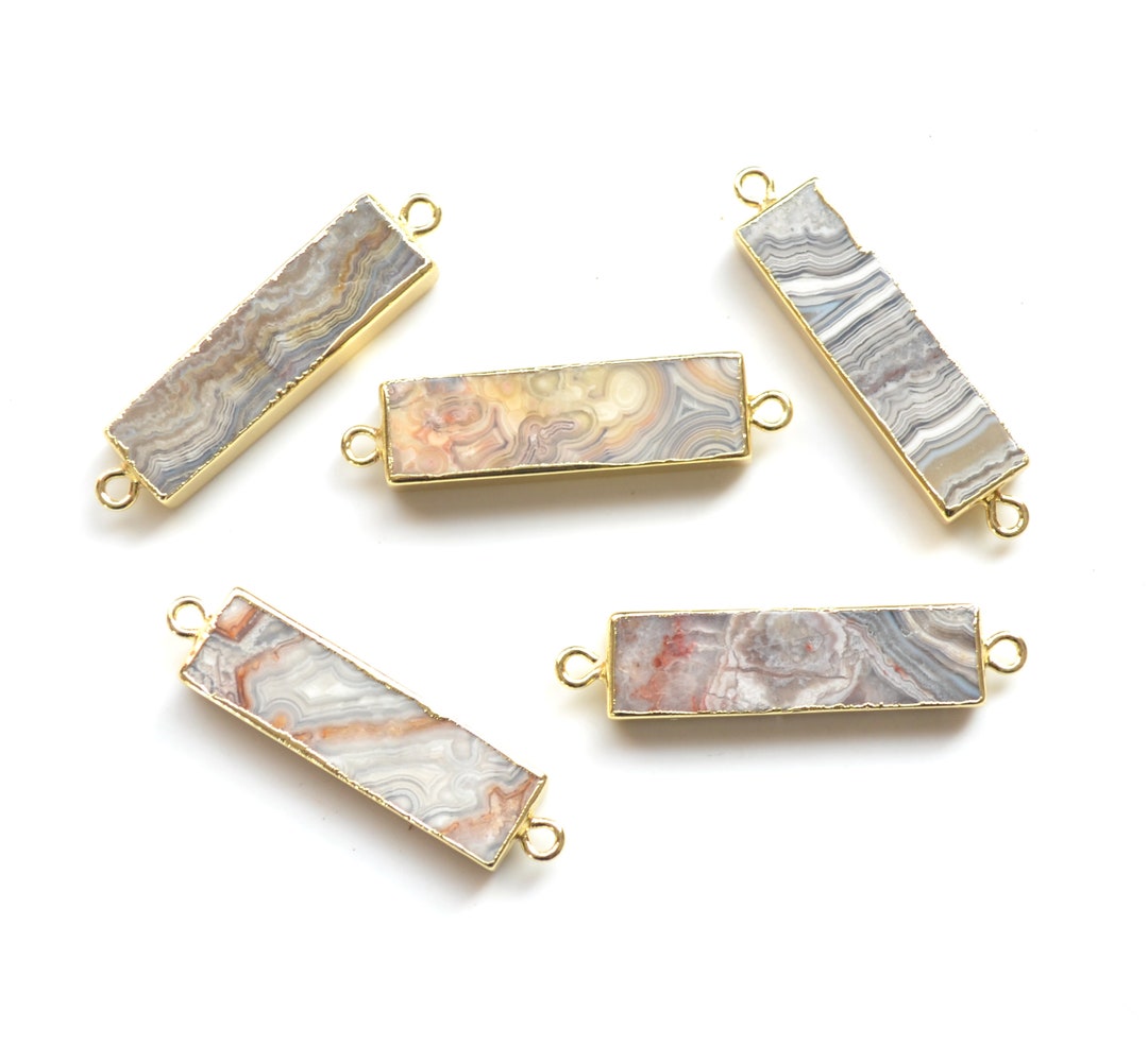 Nature Mexican Lace Agate Connector Pendant for Women Necklace , Crazy ...