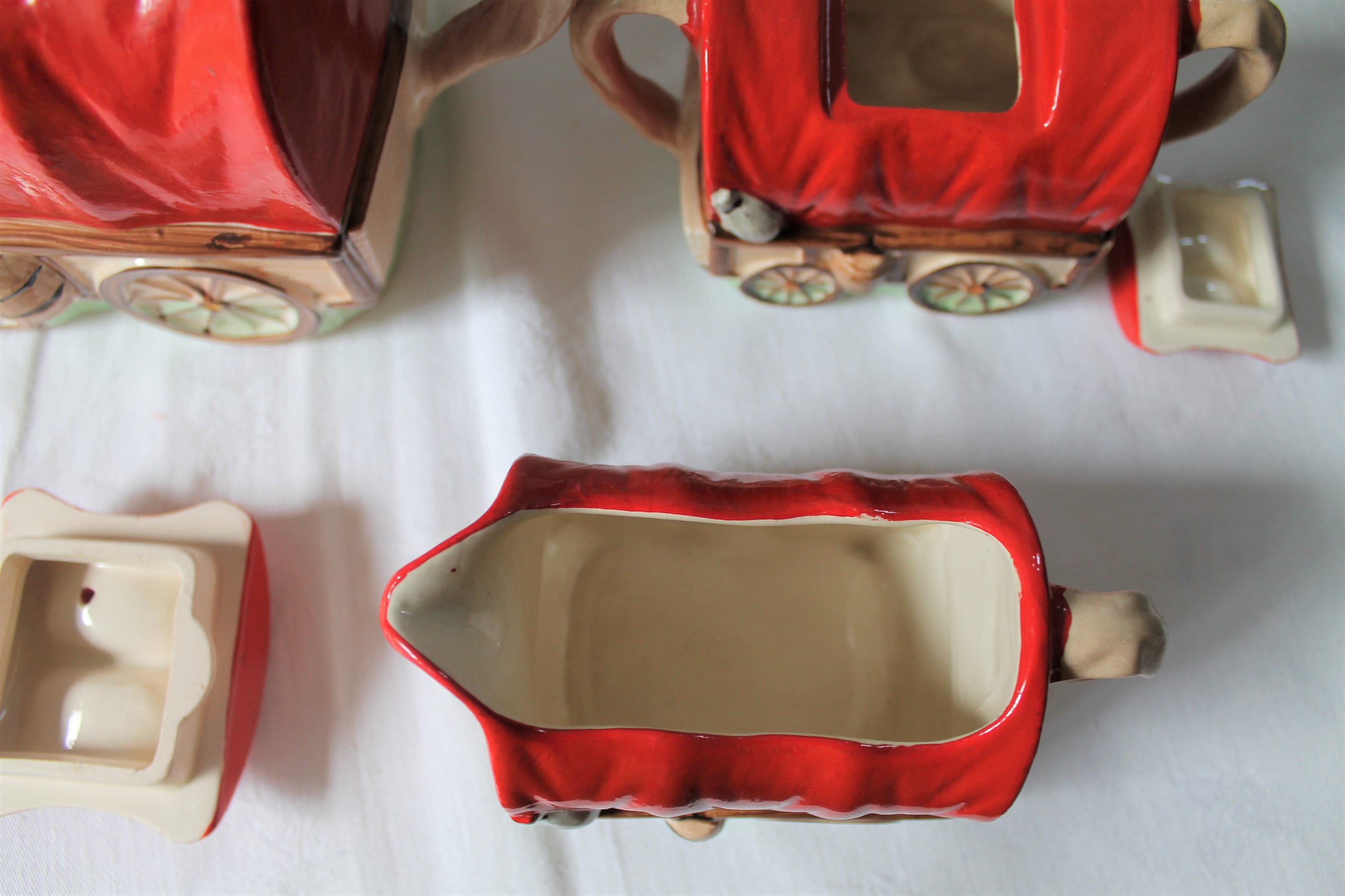 Vintage 1950s Wagon Train Teapot Milk and Sugar Bowl - Etsy Australia