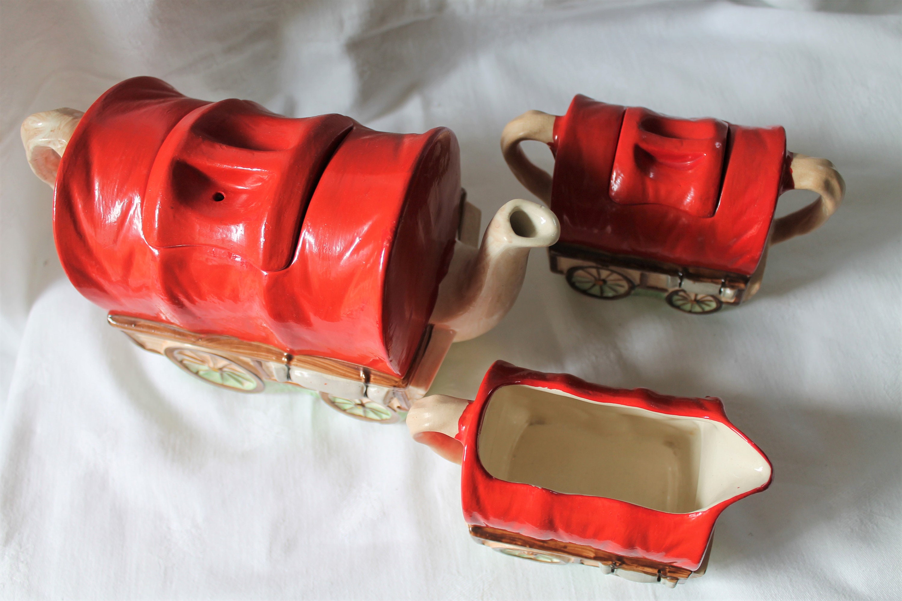Vintage 1950s Wagon Train Teapot Milk and Sugar Bowl - Etsy Australia