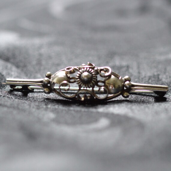 Vintage Danish Henry Roland silver bar brooch, sterli… - Gem