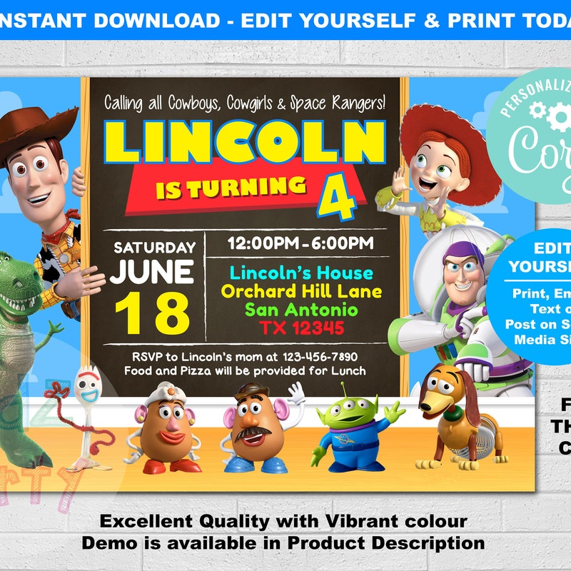 Toy Story Invitation - Etsy