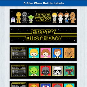 Star Wars Water Bottle Label, Star Wars Water Labels - Etsy