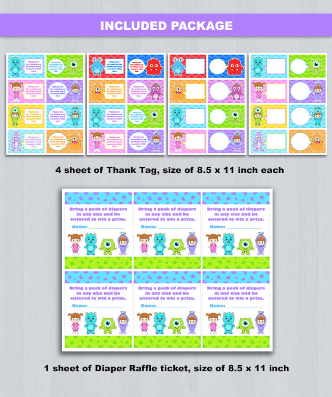 Monsters Baby Shower Monsters Baby Shower Party Package - Etsy