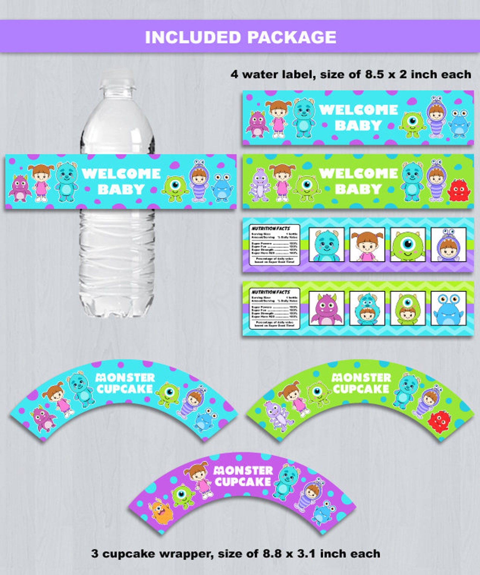 Monsters Baby Shower Monsters Baby Shower Party Package - Etsy