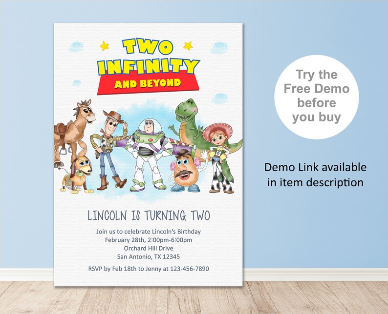 Two Infinity and Beyond Invitation Two Infinity and Beyond - Etsy