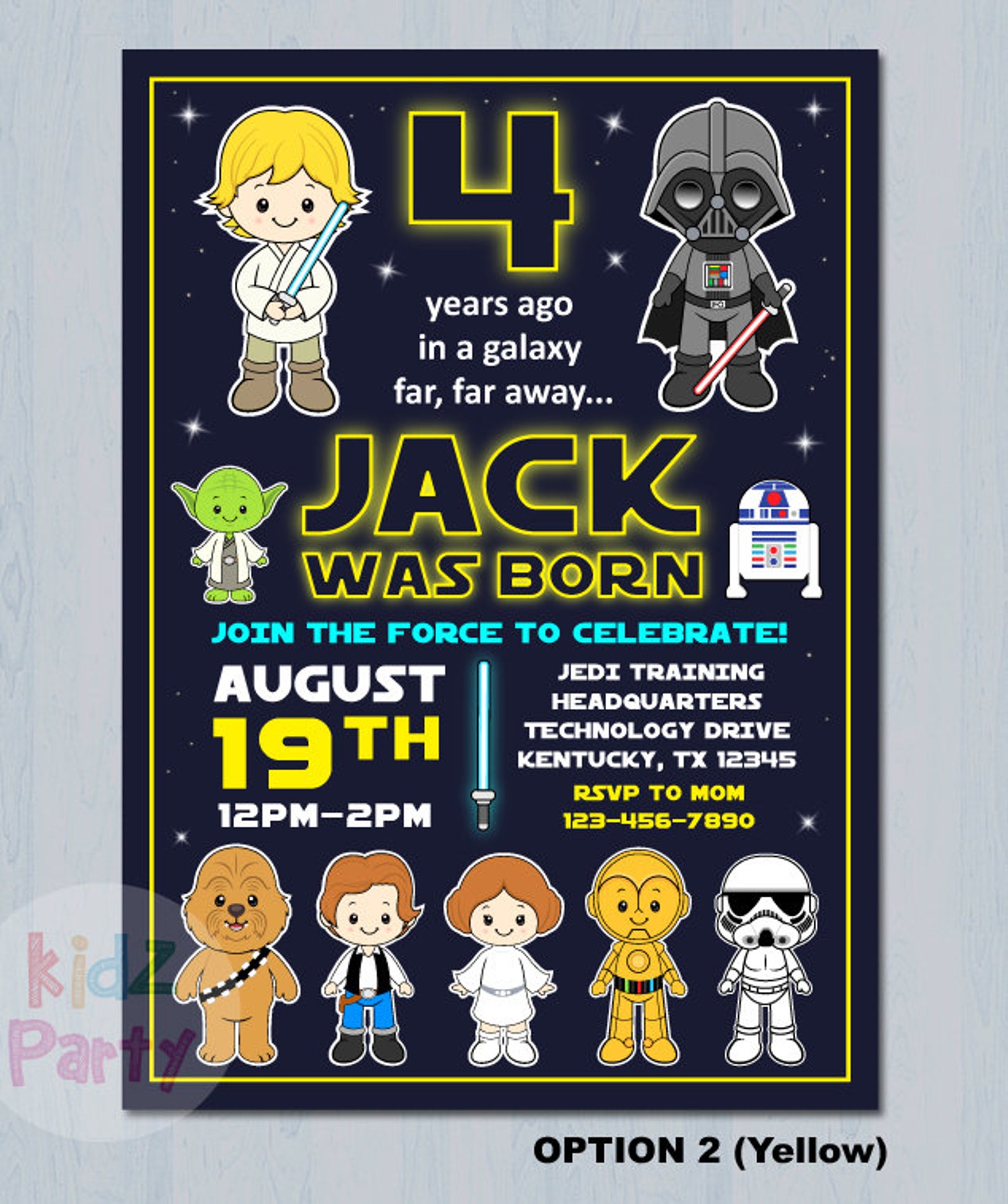 Invitación de Star Wars cumpleaños de Star Wars invitación a | Etsy
