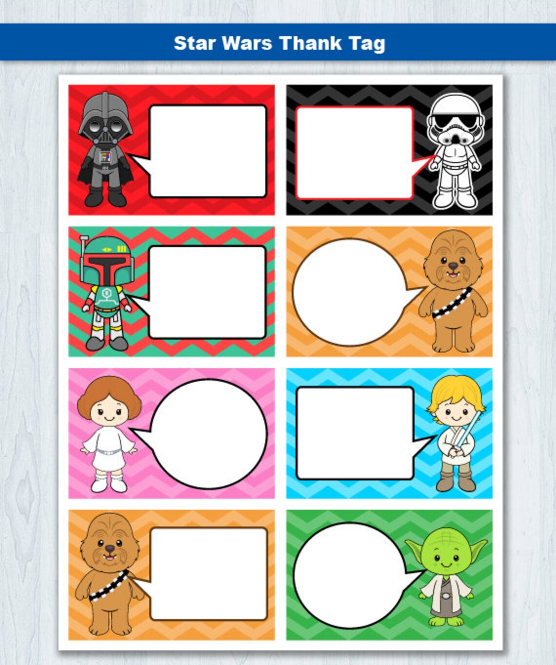 Star Wars Party Favor Tags Thank You Tags Birthday Party | Etsy