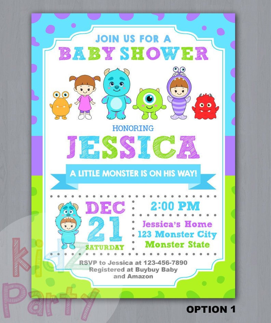 Monsters Baby Shower Invitations, Baby Shower Invite, Monster Baby ...