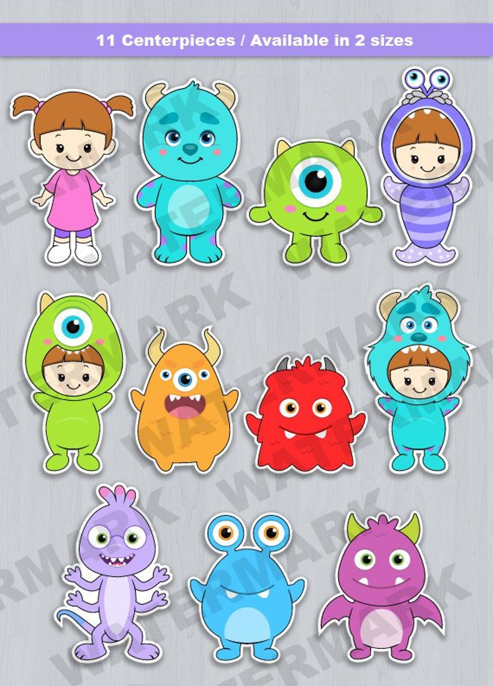 Monsters Cake Topper Monsters Baby Shower Monsters Birthday - Etsy