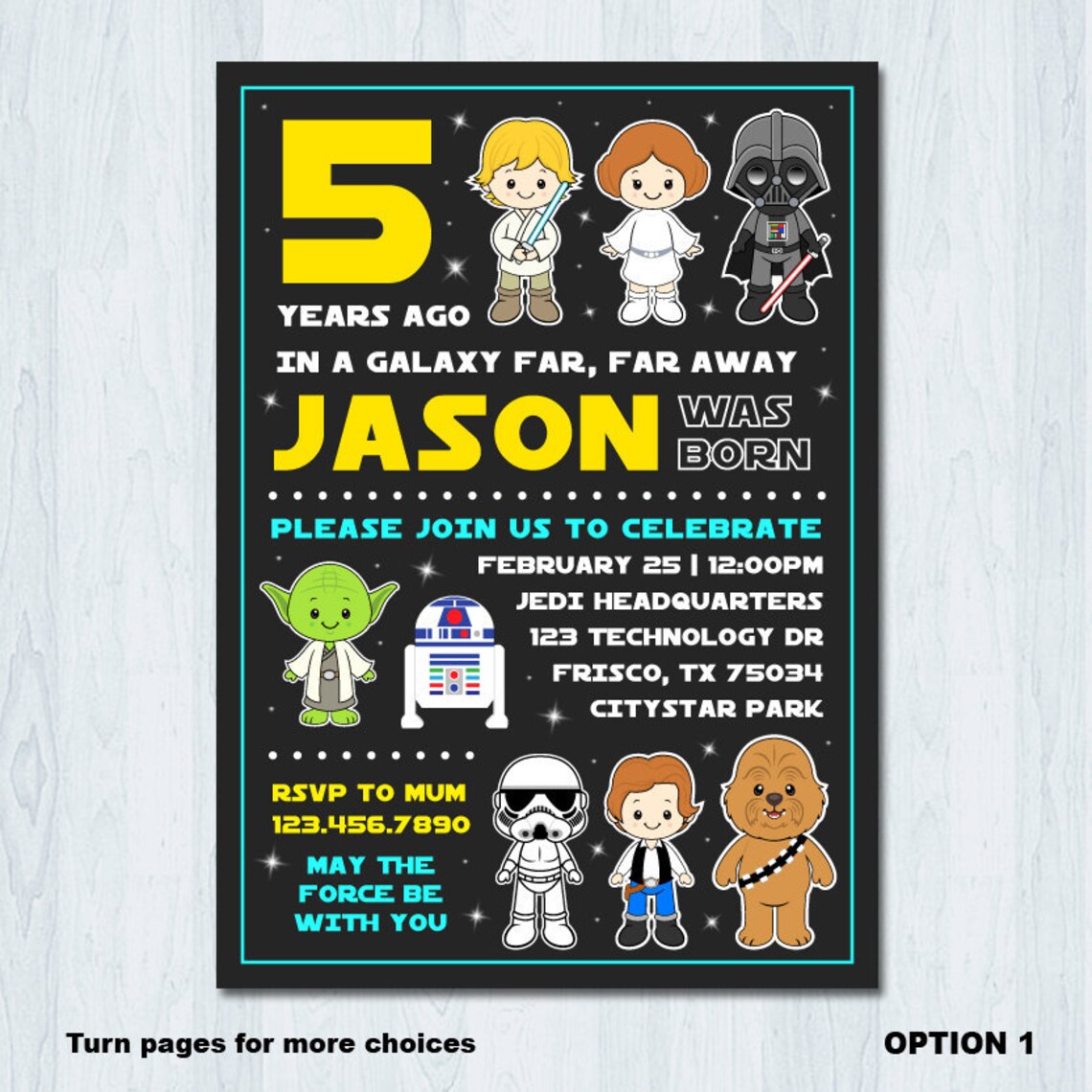 Invitación de Star Wars invitación de cumpleaños de Star Wars - Etsy España