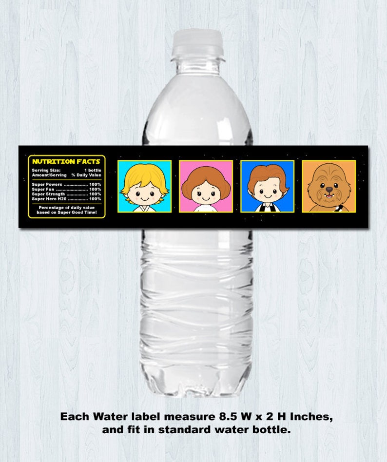 Star Wars Water Bottle Label, Star Wars Water Labels - Etsy