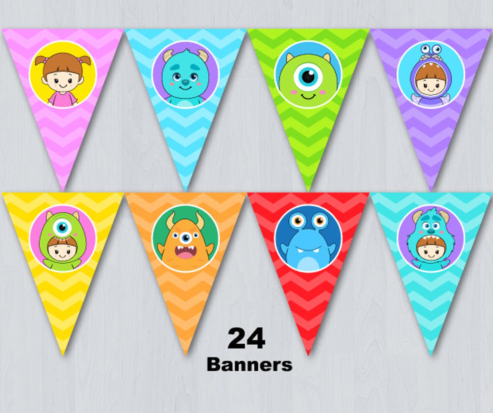 Monster Banner Monster Bunting Monster Inc Banner Monster | Etsy