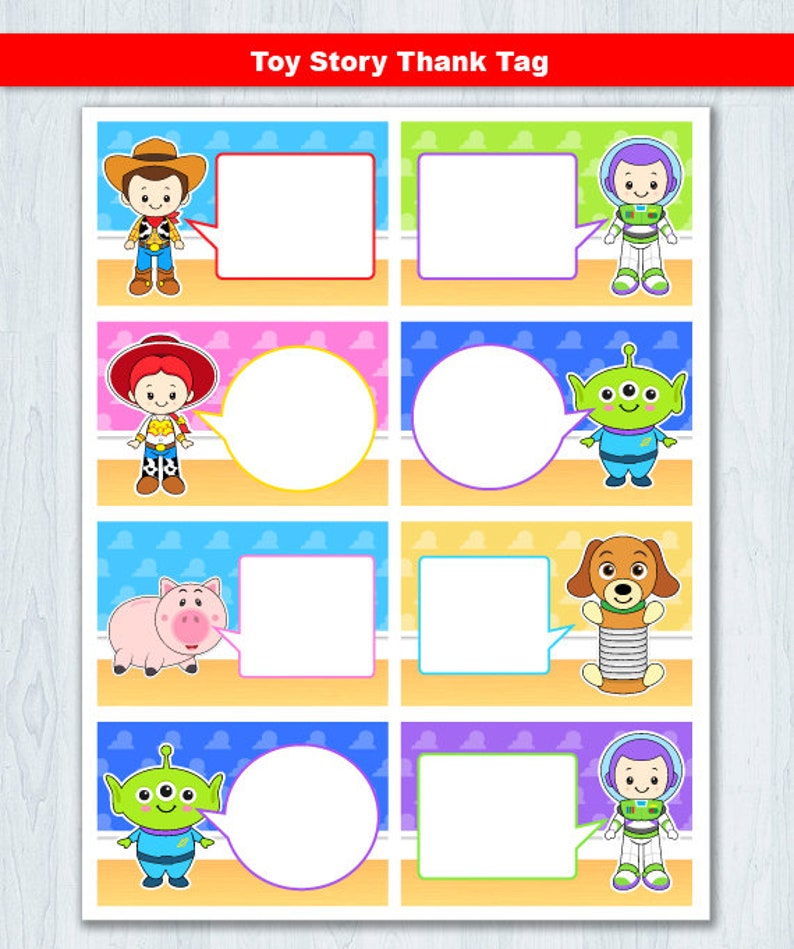 Toy Story Thank You Tag Toy Story Thank You Card Toy Story - Etsy