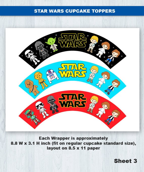 Star Wars Cupcake Toppers Star Wars Cupcake Picks Star Wars - Etsy ...