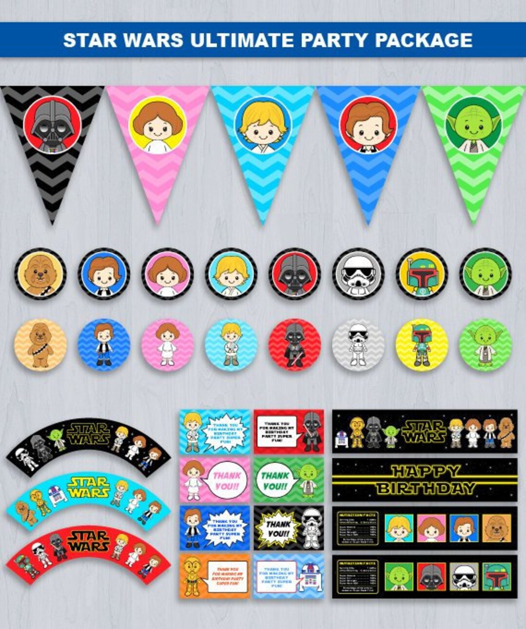 Star Wars Party Set INSTANT DOWNLOAD Star Wars Party - Etsy