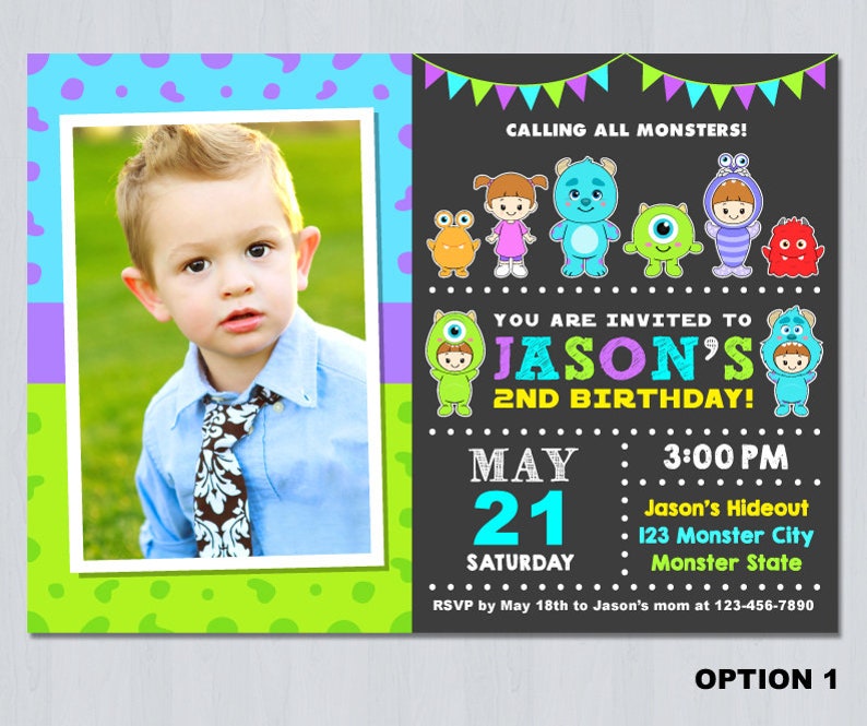 Monster Invitation Monster Photo Invitation Monster Birthday - Etsy