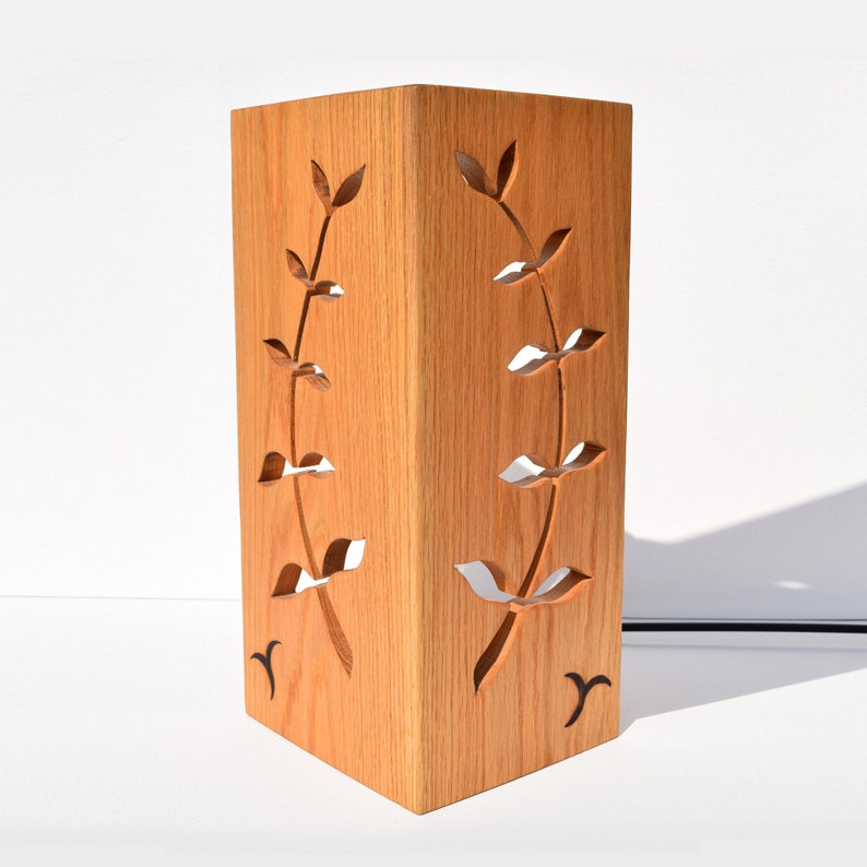 Contemporary Handcrafted Corner Lamp in Solid Oak Beautiful Styling and ...