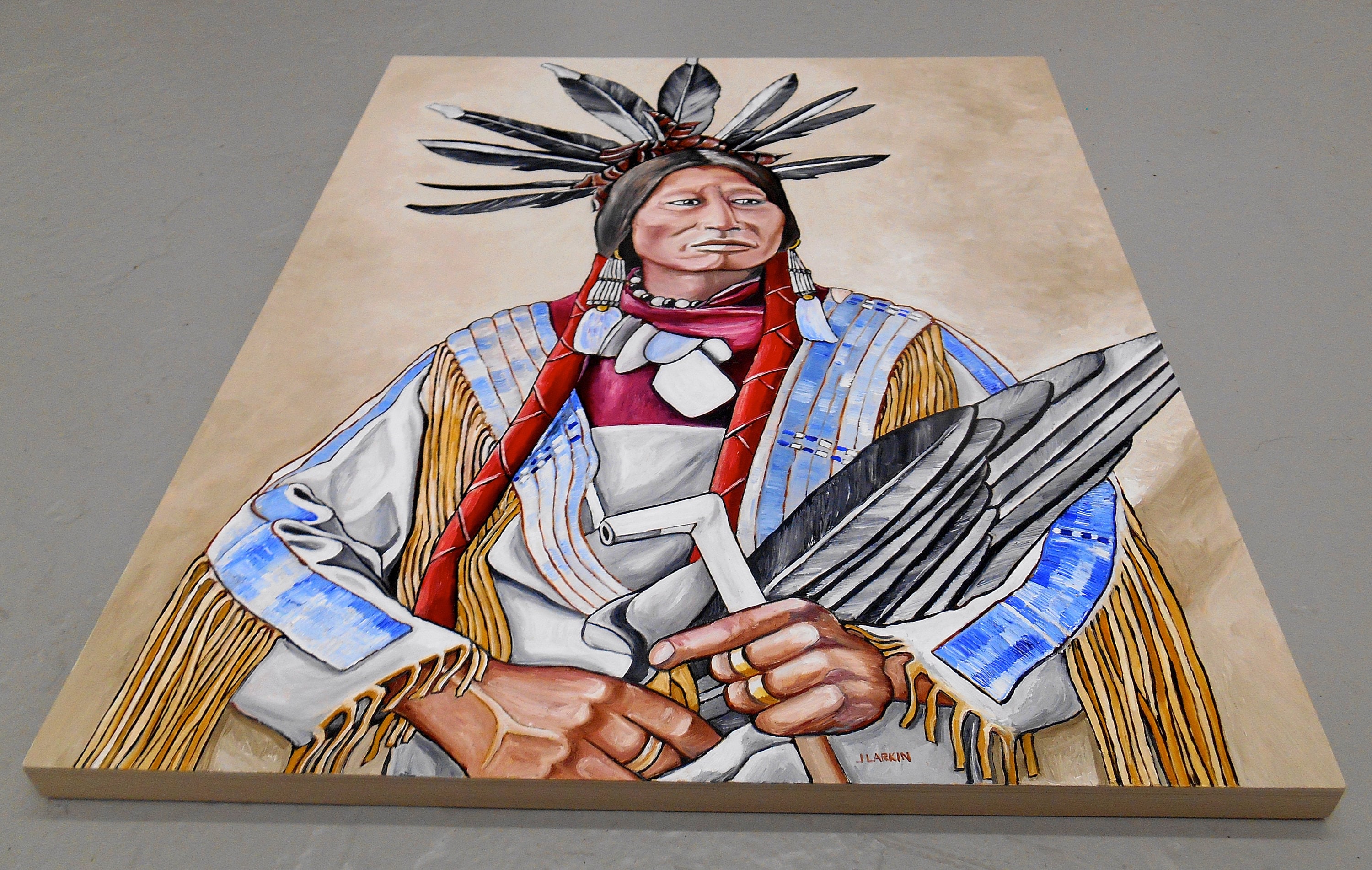 Chief Many Horns, Native American Oil Painting, American Indian Chief ...